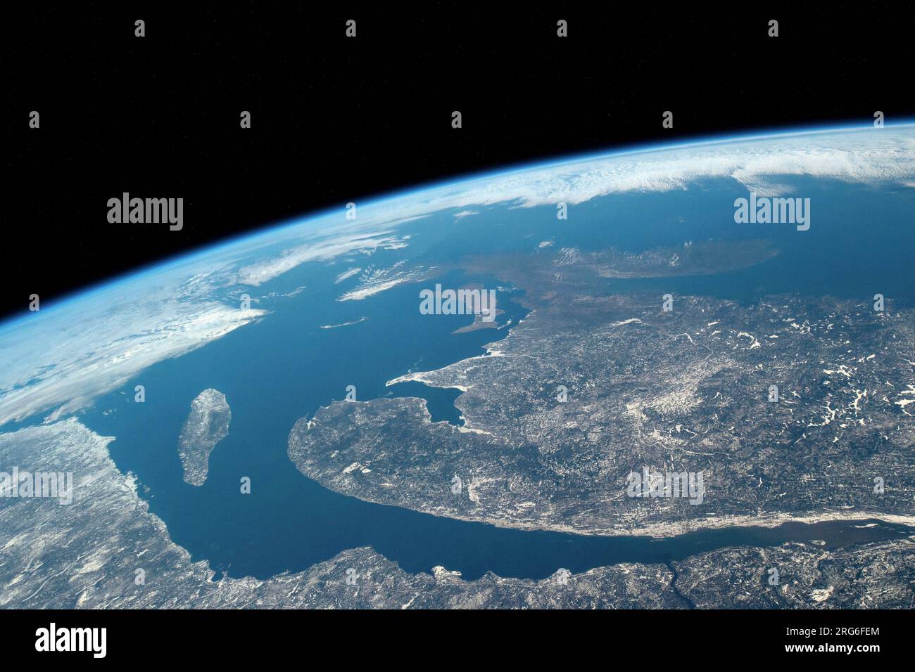 View from space of the Gulf of St. Lawrence and portions of Quebec, New ...