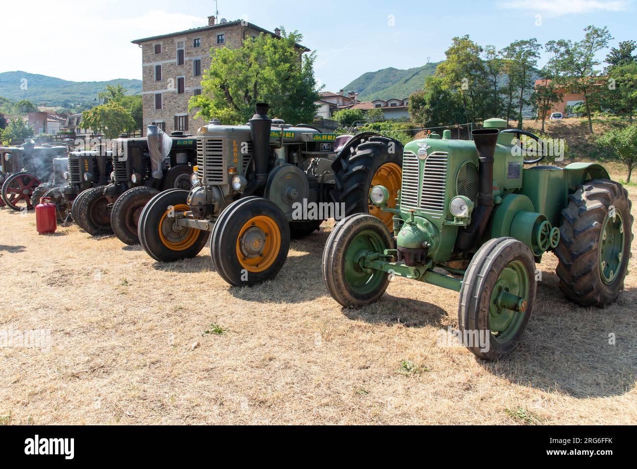 Parma, 10-05-2023. Ancient tractors on display at an agricultural ...