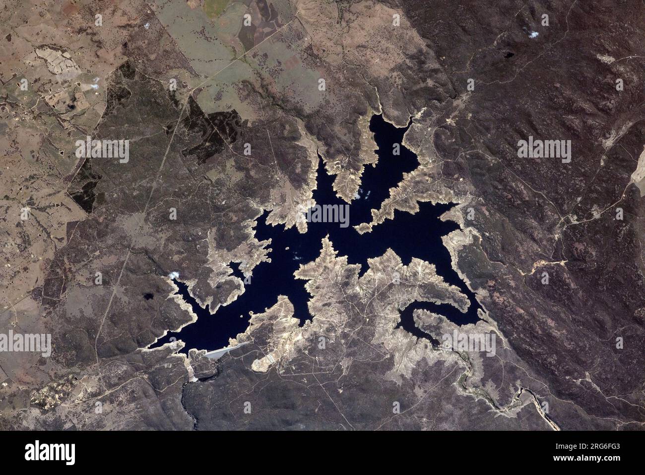 View from space of Lake Copeton on the continent of Australia Stock ...