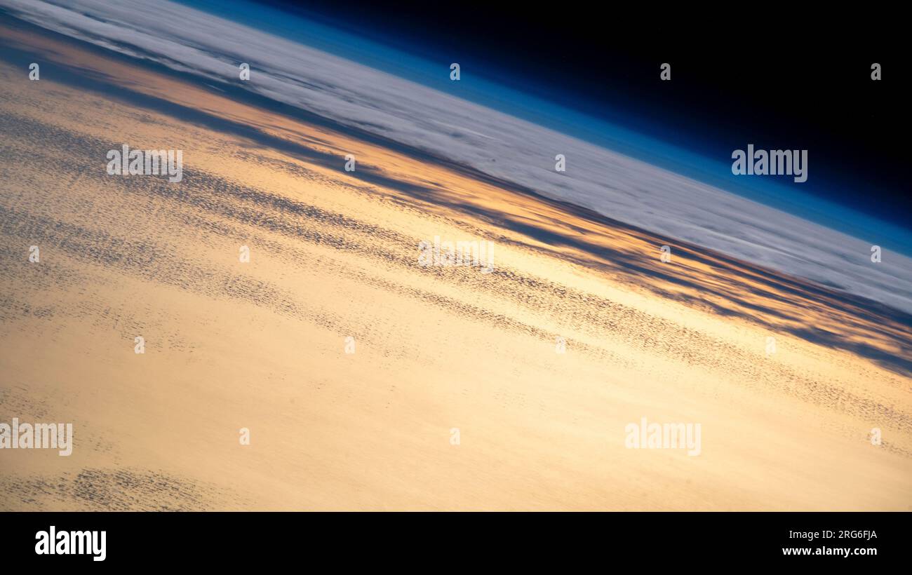 An orbital sunset above the Pacific Ocean off the coast of Baja ...