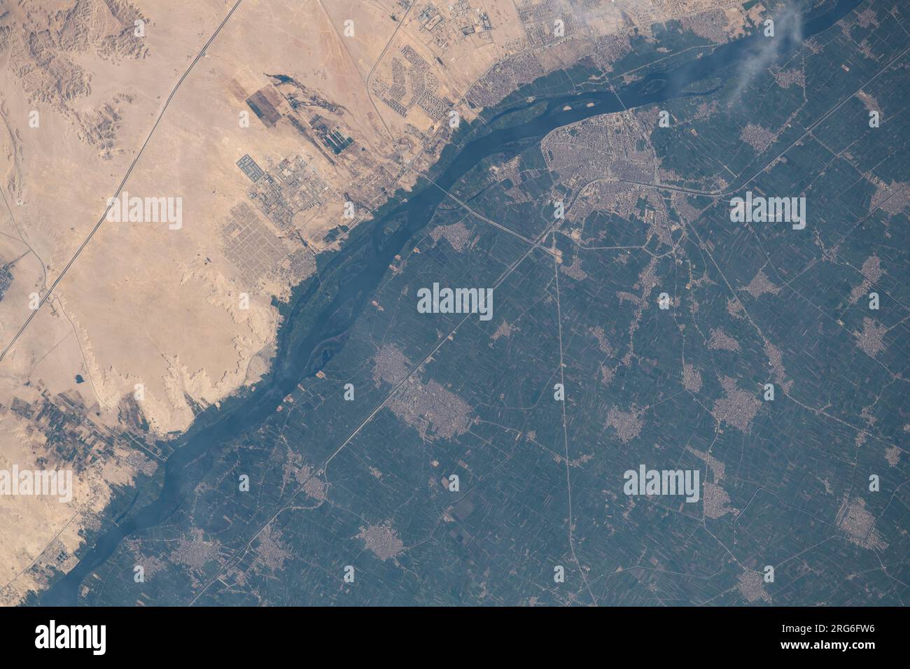 View from space of the city of Beni Suef, Egypt, on the west bank of ...