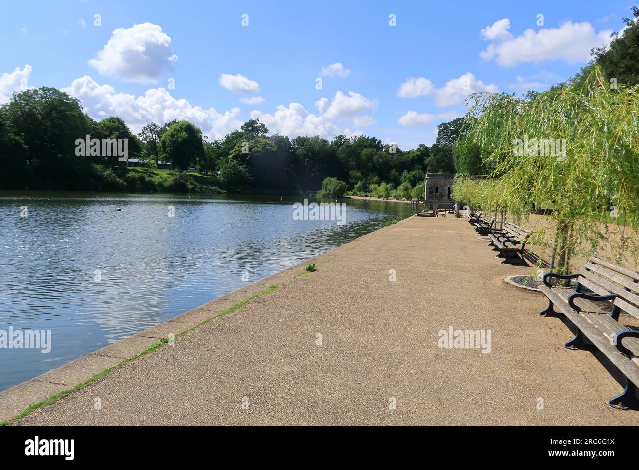 A lakeside scene at Mote Park in Kent Stock Photo - Alamy