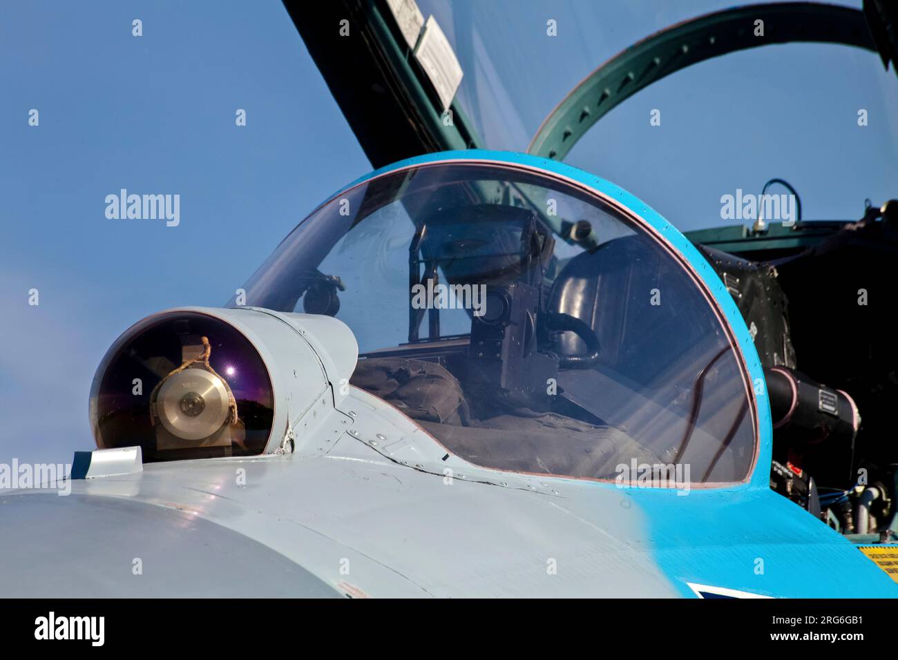 IRST sensor on a Ukrainian Air Force Sukhoi Su-27 Flanker jet Stock ...
