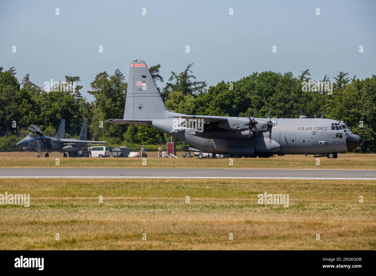 Air National Guard C-130H Hercules and F-15C during Exercise Air ...