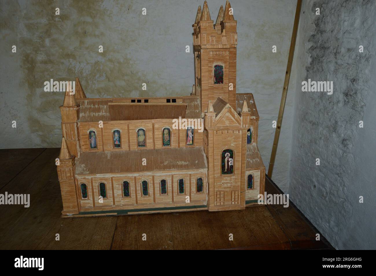 Model of buckfast Abbey made out of matchsticks Stock Photo - Alamy