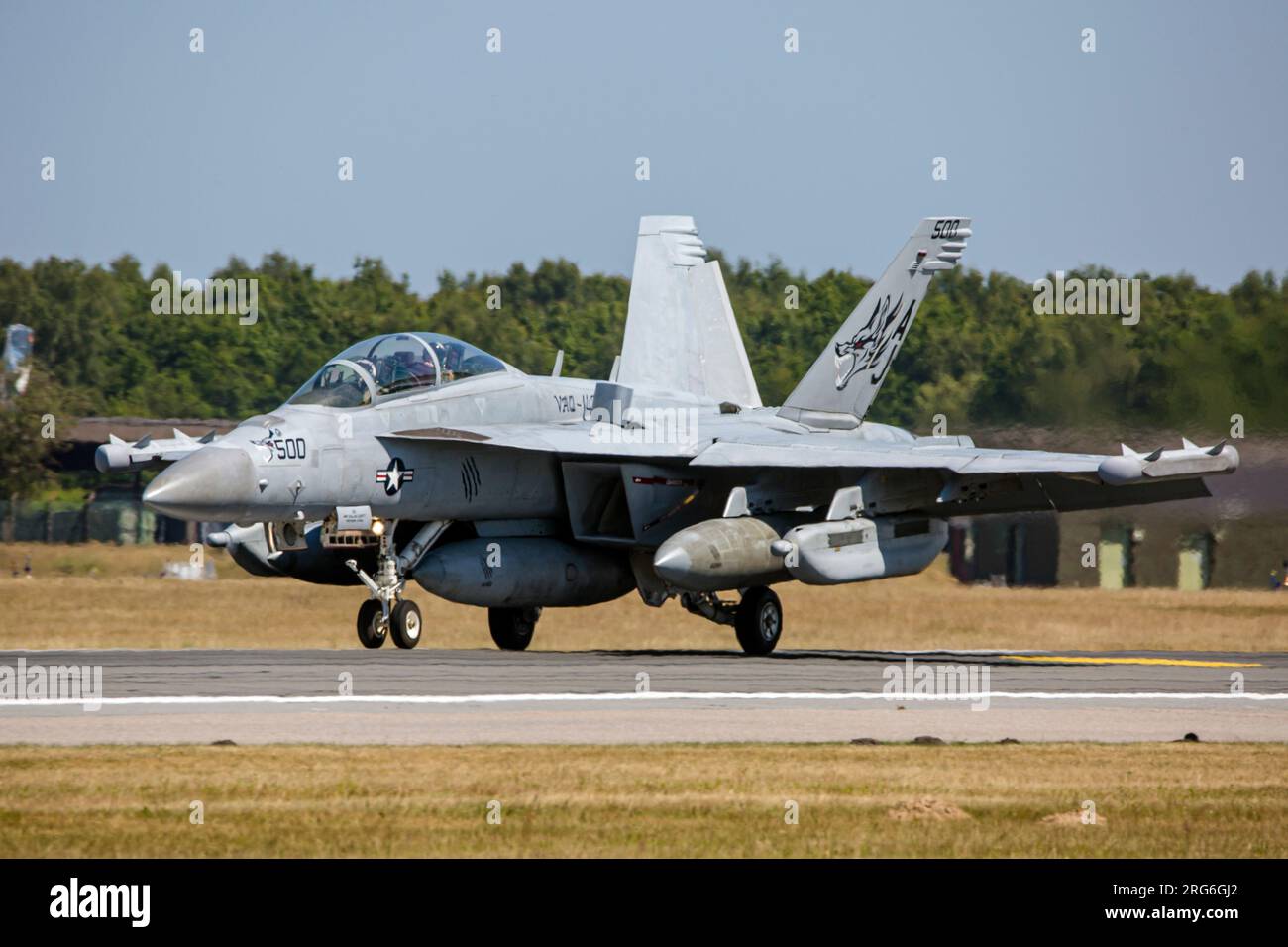 U.S. Navy EA-18G Growler landing during Exercise Air Defender 2023 in ...