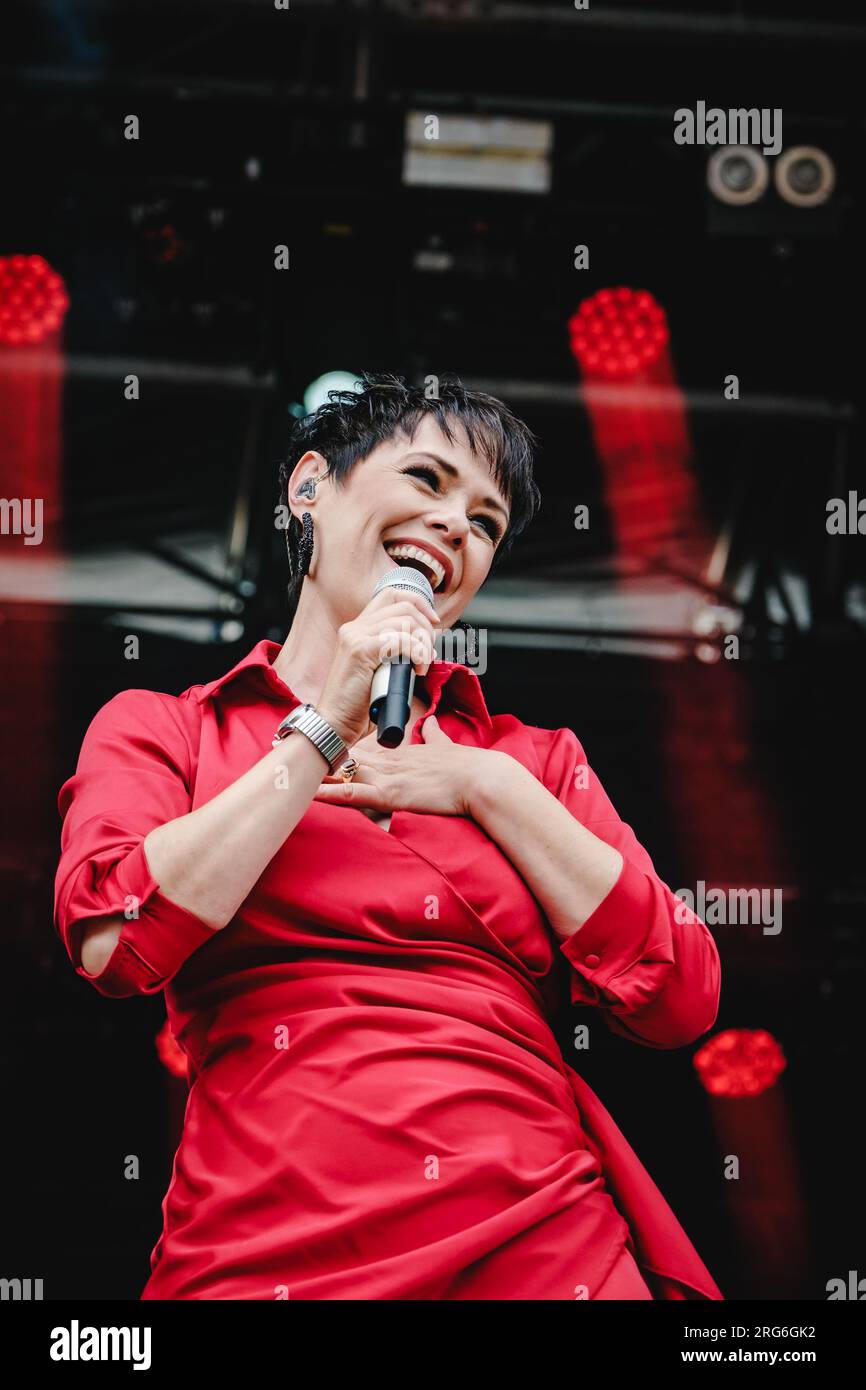 Flumserberg, Switzerland. 31st, July 2023. The Swiss singer Francine ...