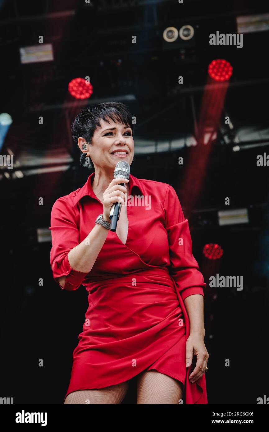 Flumserberg, Switzerland. 31st, July 2023. The Swiss singer Francine ...