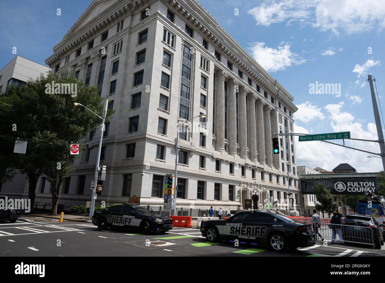 Atlanta, Georgia, USA. 7th Aug, 2023. Large police presence and ...