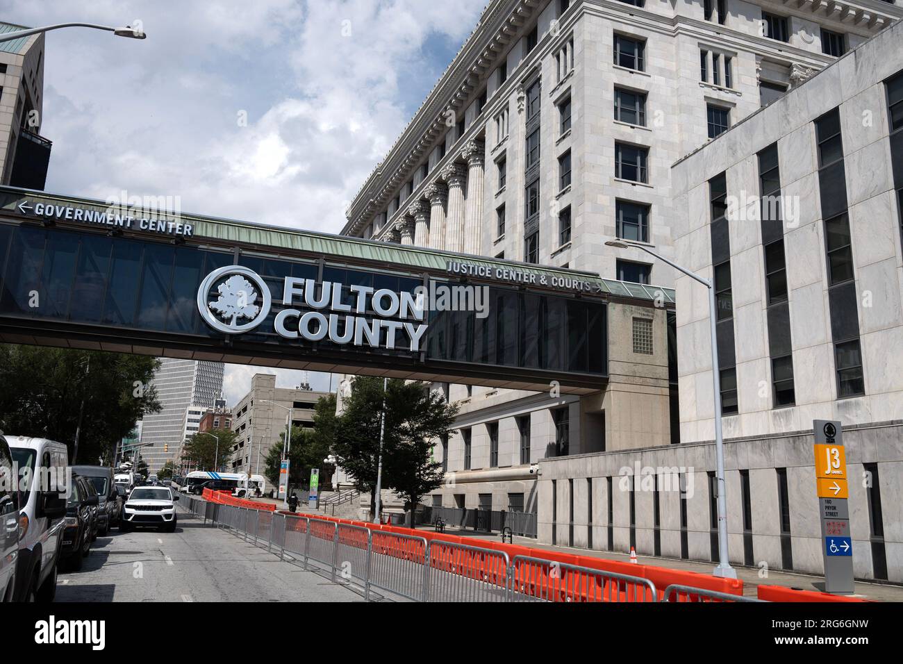 Atlanta, Georgia, USA. 7th Aug, 2023. Large police presence and ...