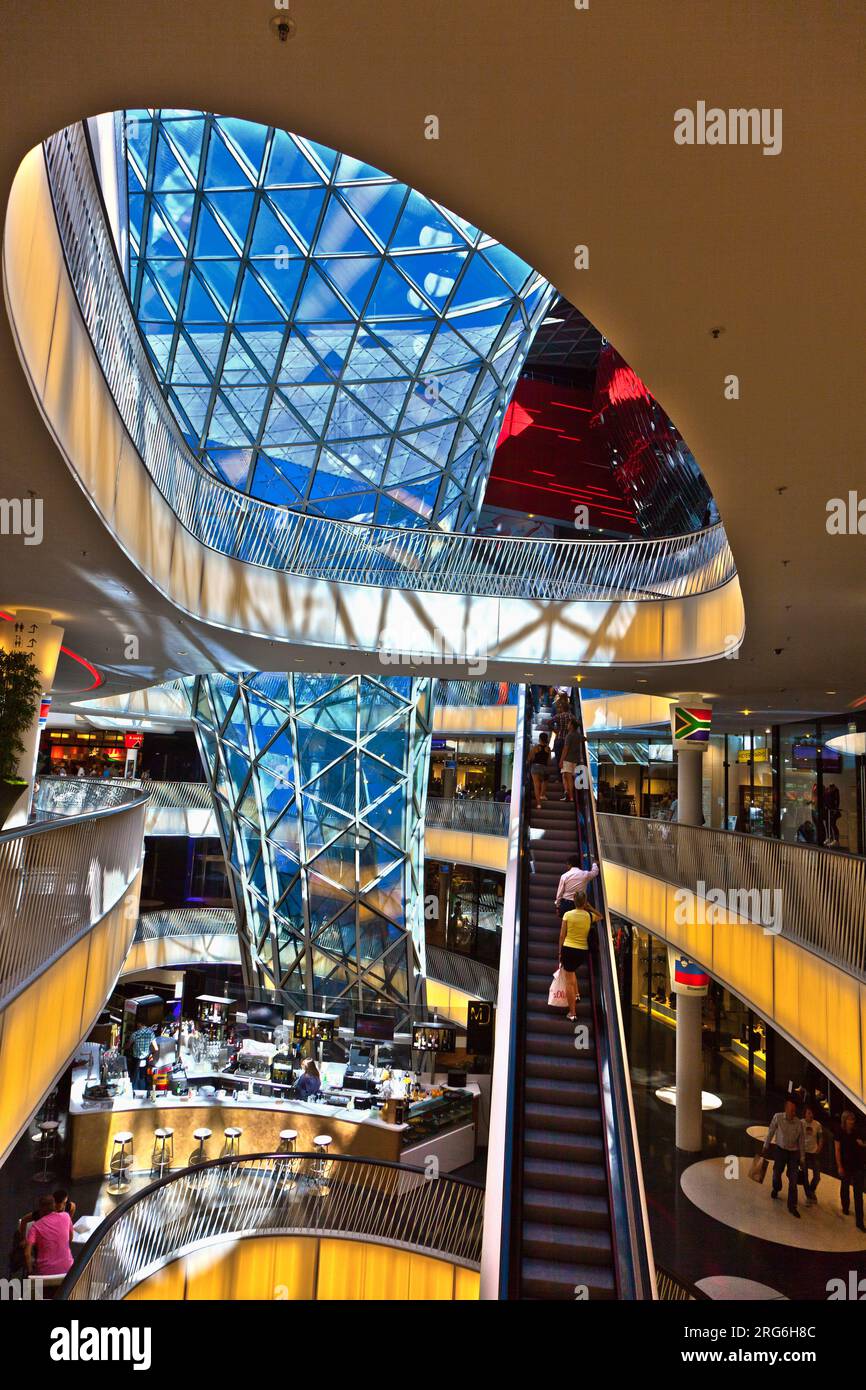 FRANKFURT, GERMANY - AUGUST 21: modern architecture in the newly ...