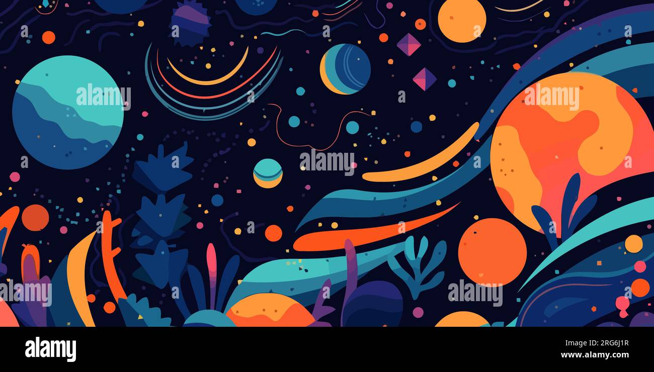 Hand drawn colorful trendy background. Abstract pattern in modern ...