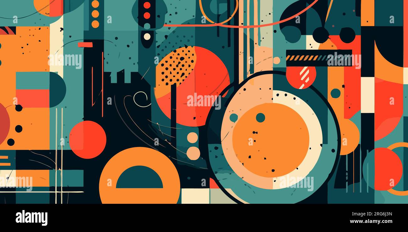 Hand drawn colorful trendy background. Abstract pattern in modern ...