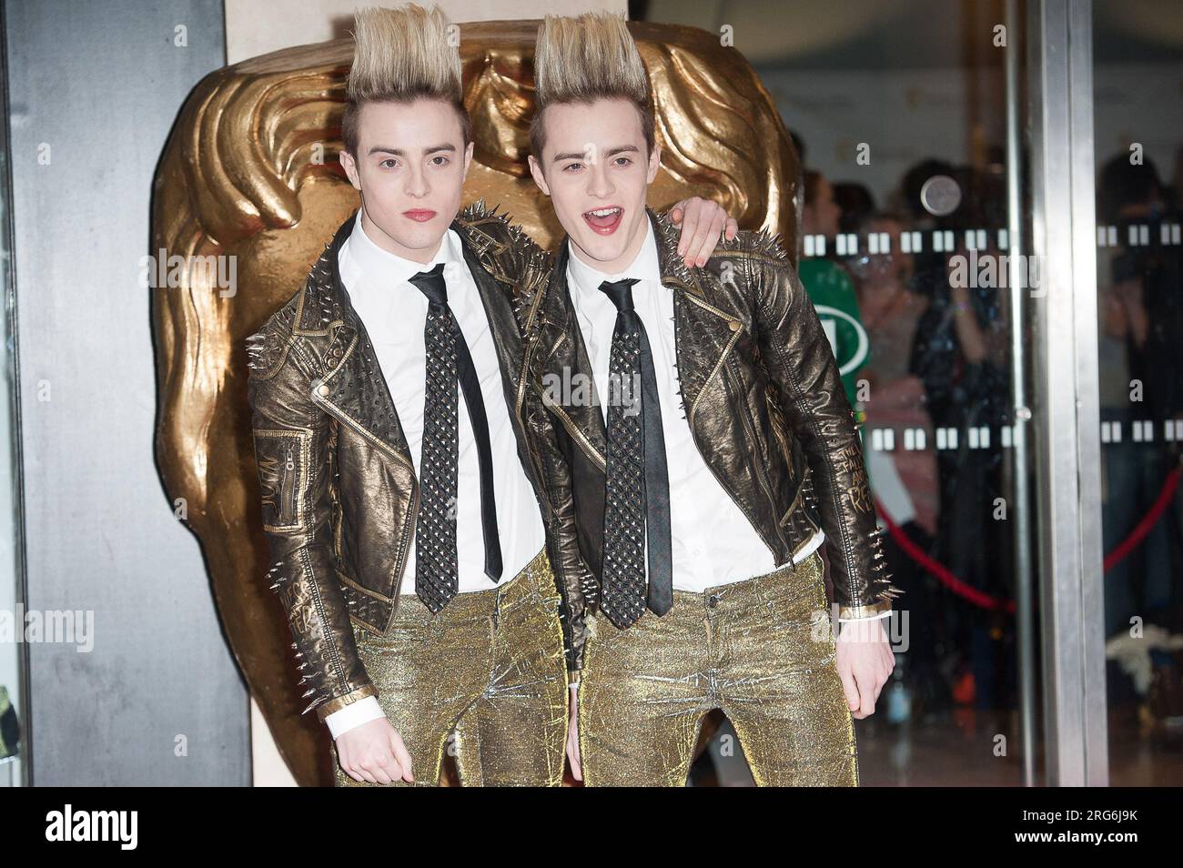 London, UK. Jedward (aka John and Edward Grimes) at the British Academy ...
