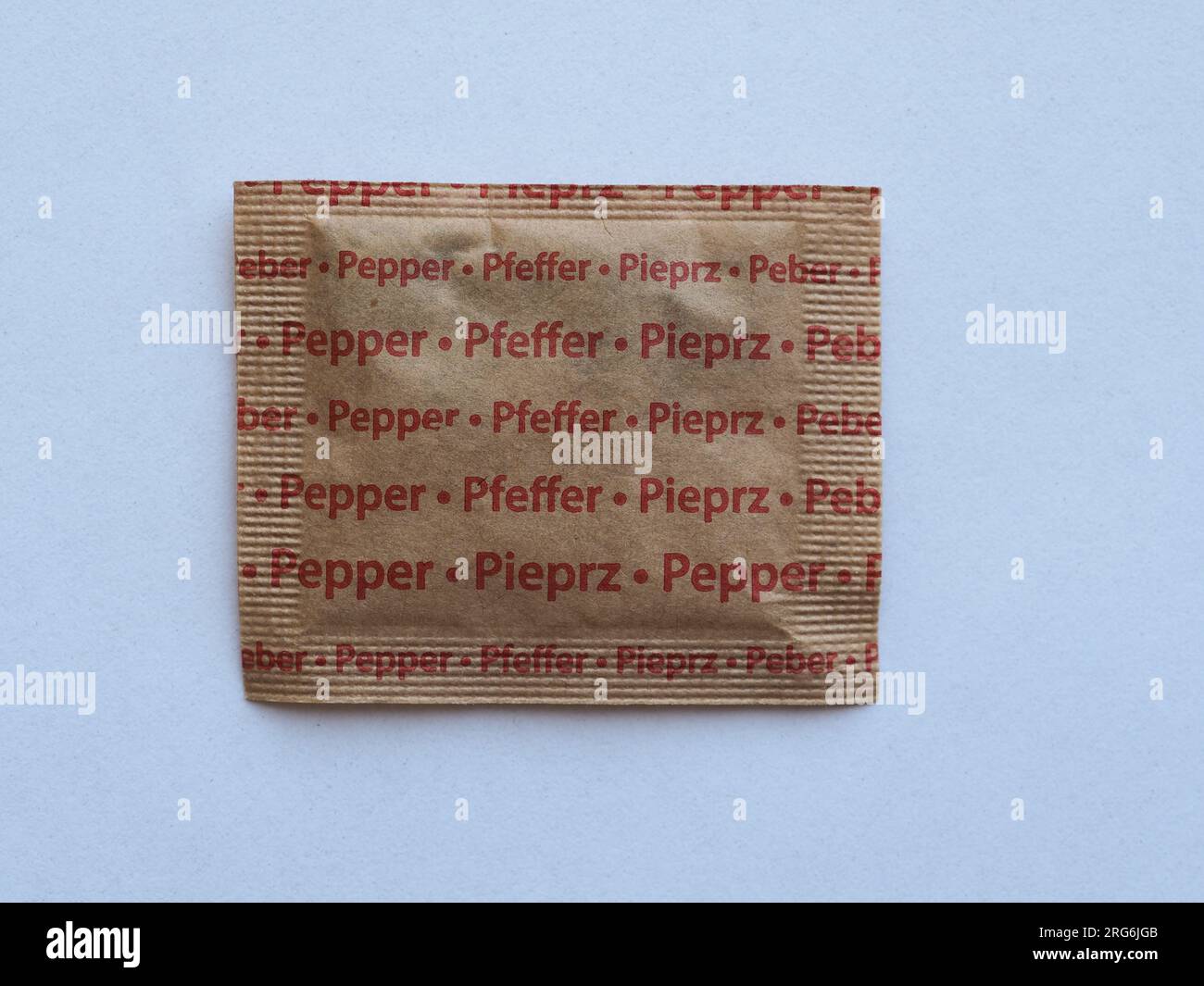 pepper sachet for individual pepper portion at pub or restaurant Stock ...