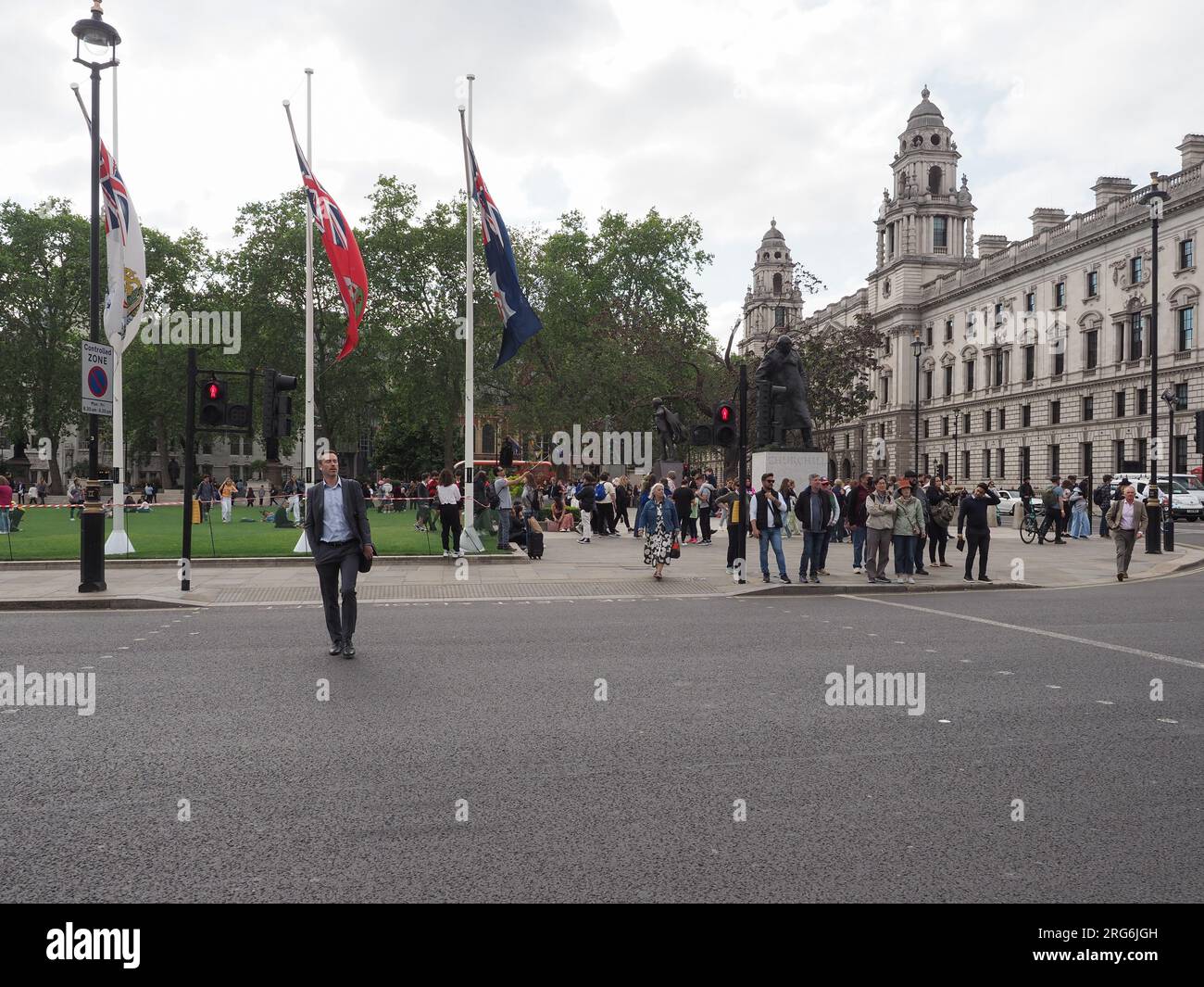 LONDON, UK - JUNE 06, 2023: Statue of Winston Churchill in Parliament ...
