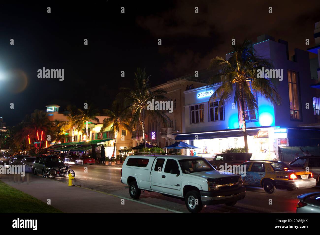 Ocean Drive Miami Beach Florida At Night