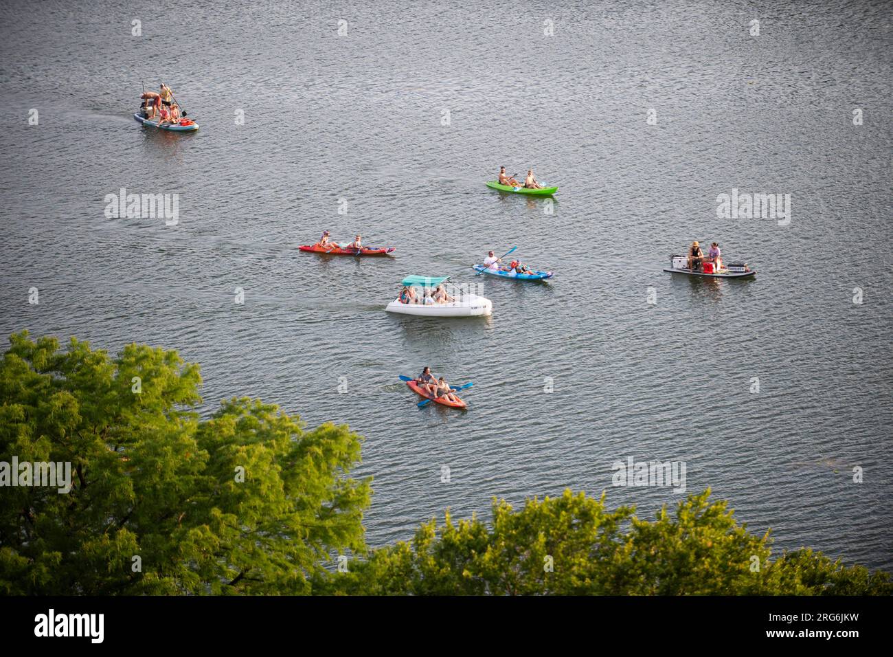 Central Texans enjoy the calm waters of Lady Bird Lake in downtown ...