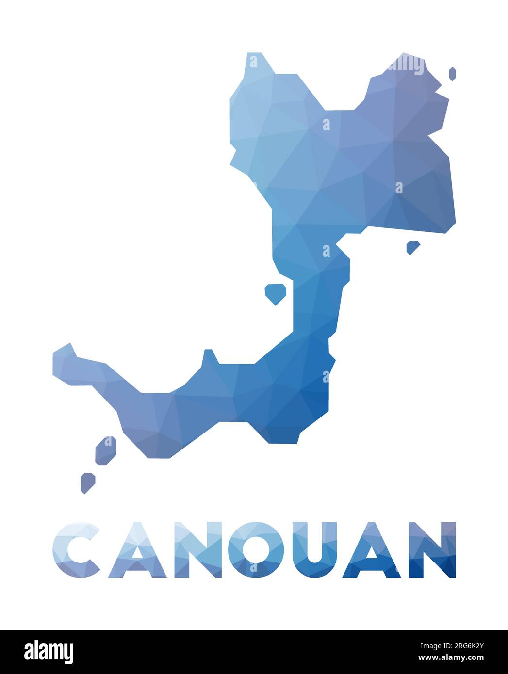 Low poly map of Canouan. Geometric illustration of the island. Canouan ...