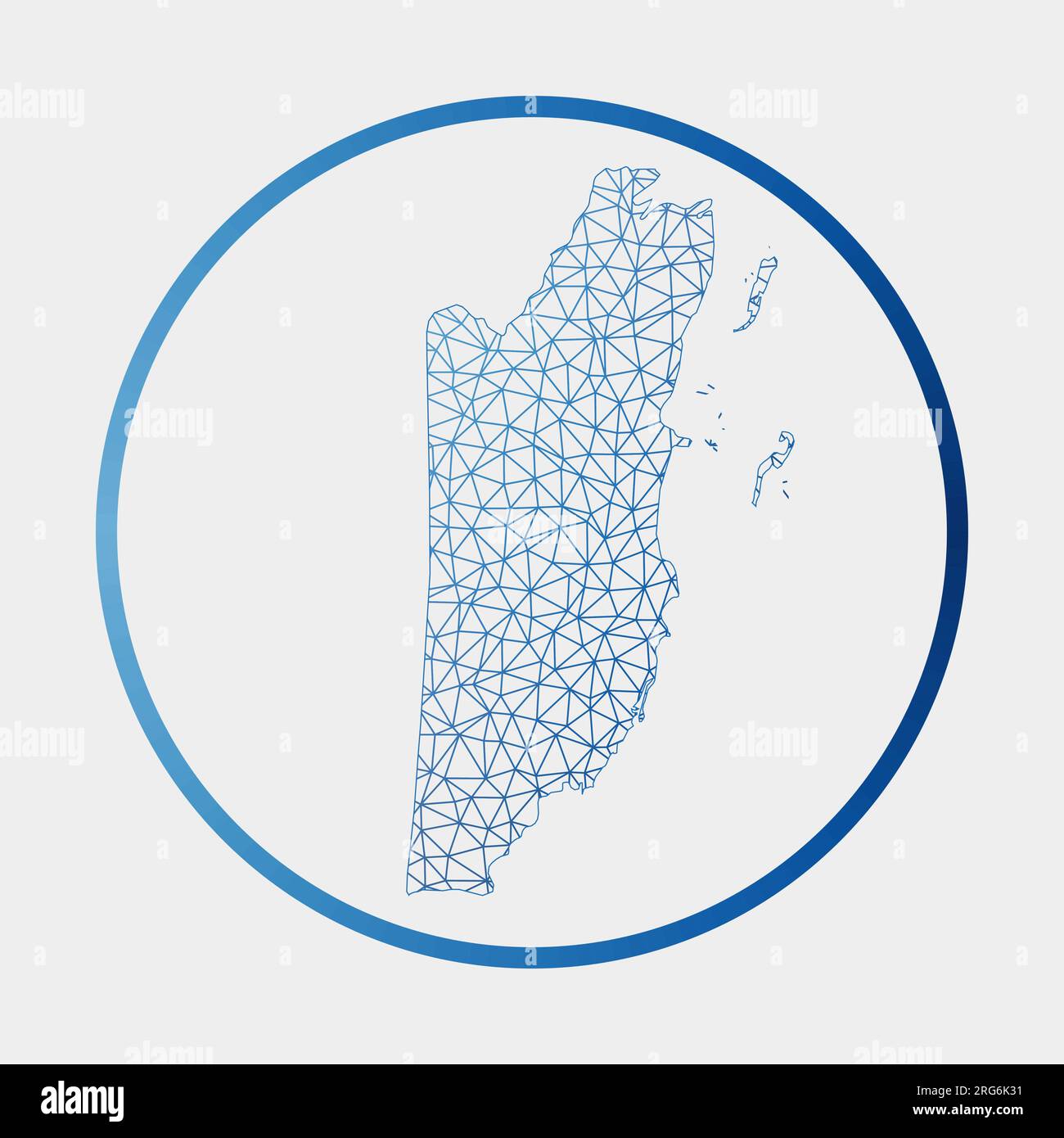 Belize icon. Network map of the country. Round Belize sign with ...