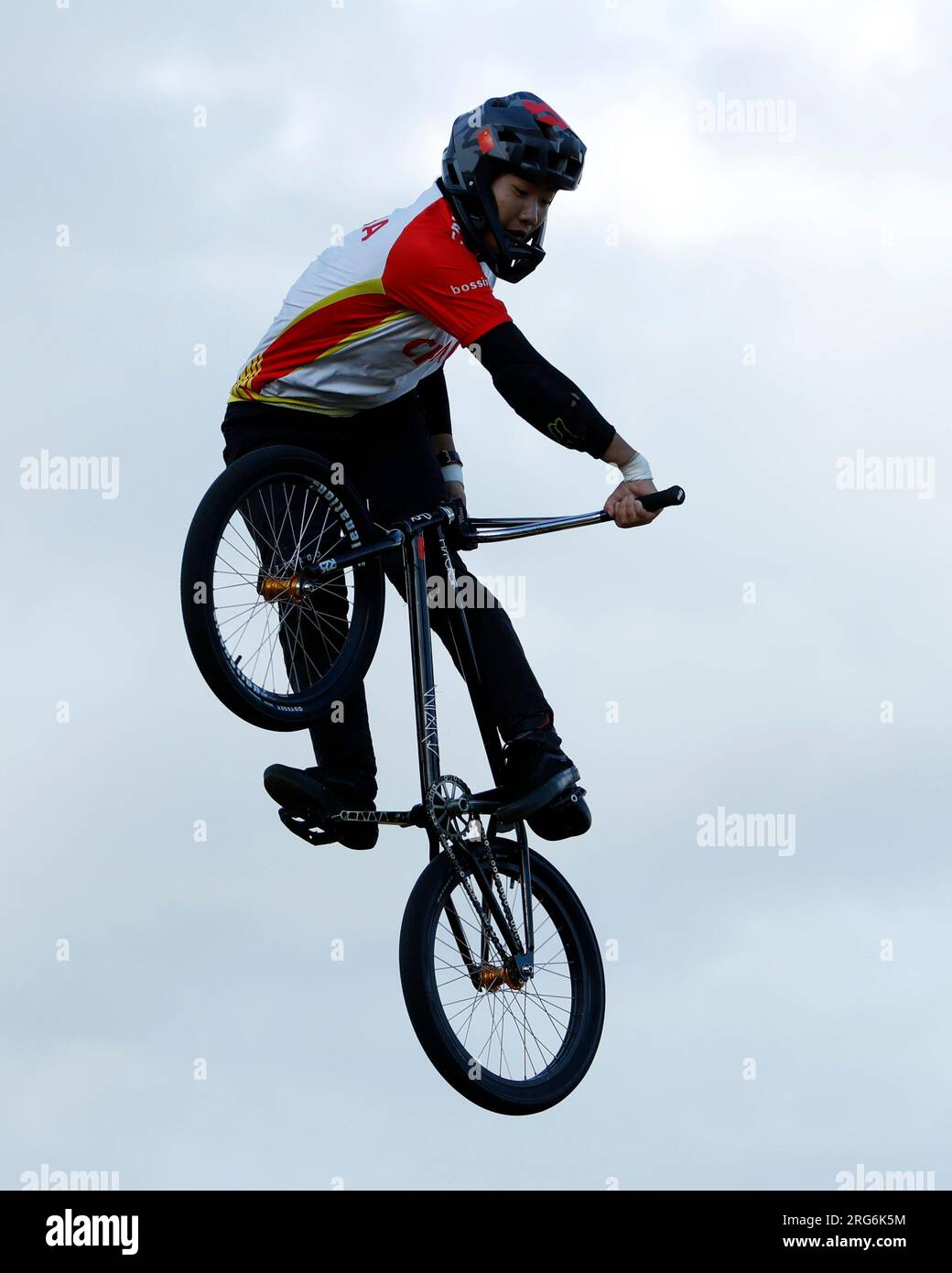 China's Qian Zheng competes in the BMX Freestyle Women's Elite Final ...