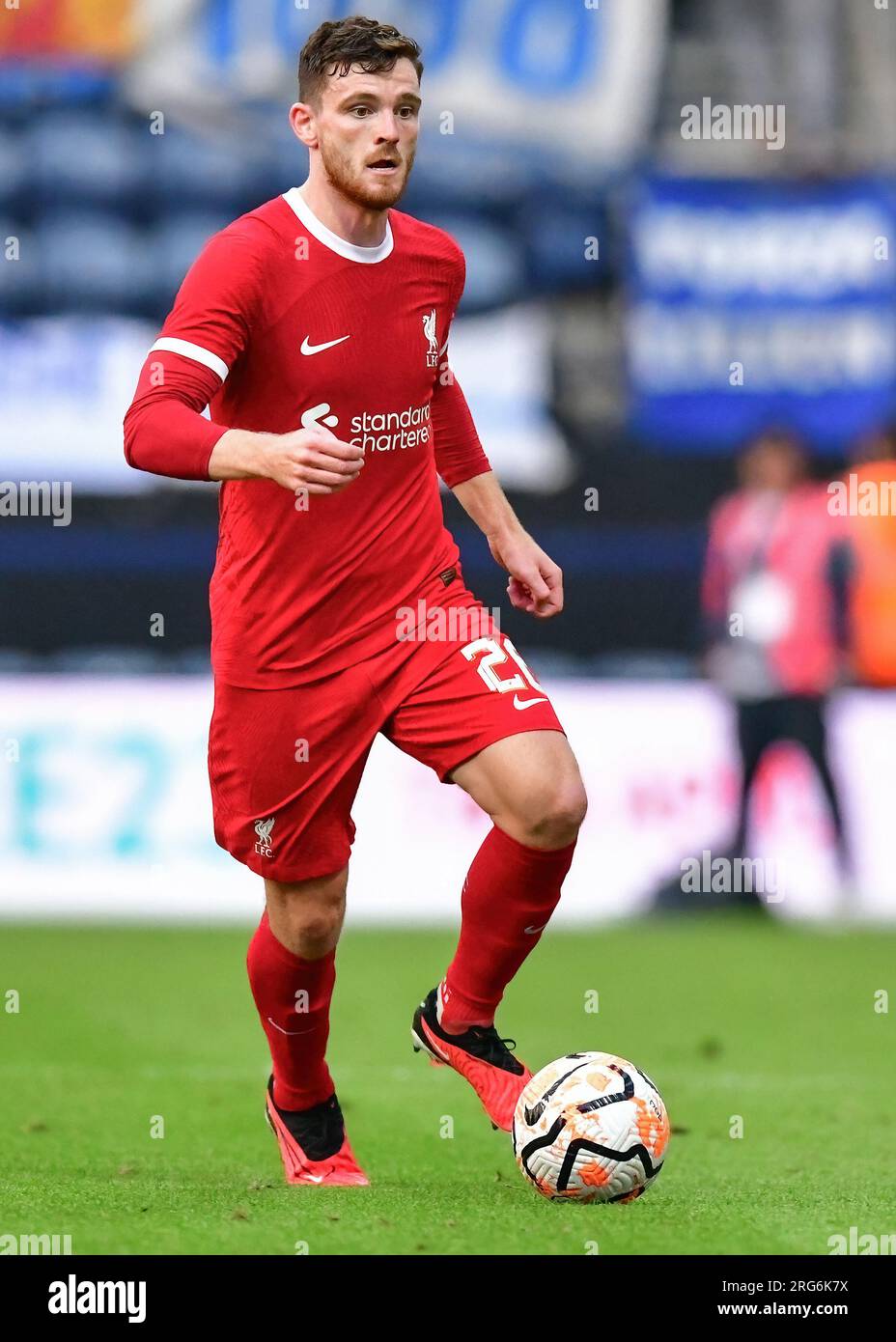 Preston, UK. 07th Aug, 2023. Andy Robertson (Liverpool FC) with the ...