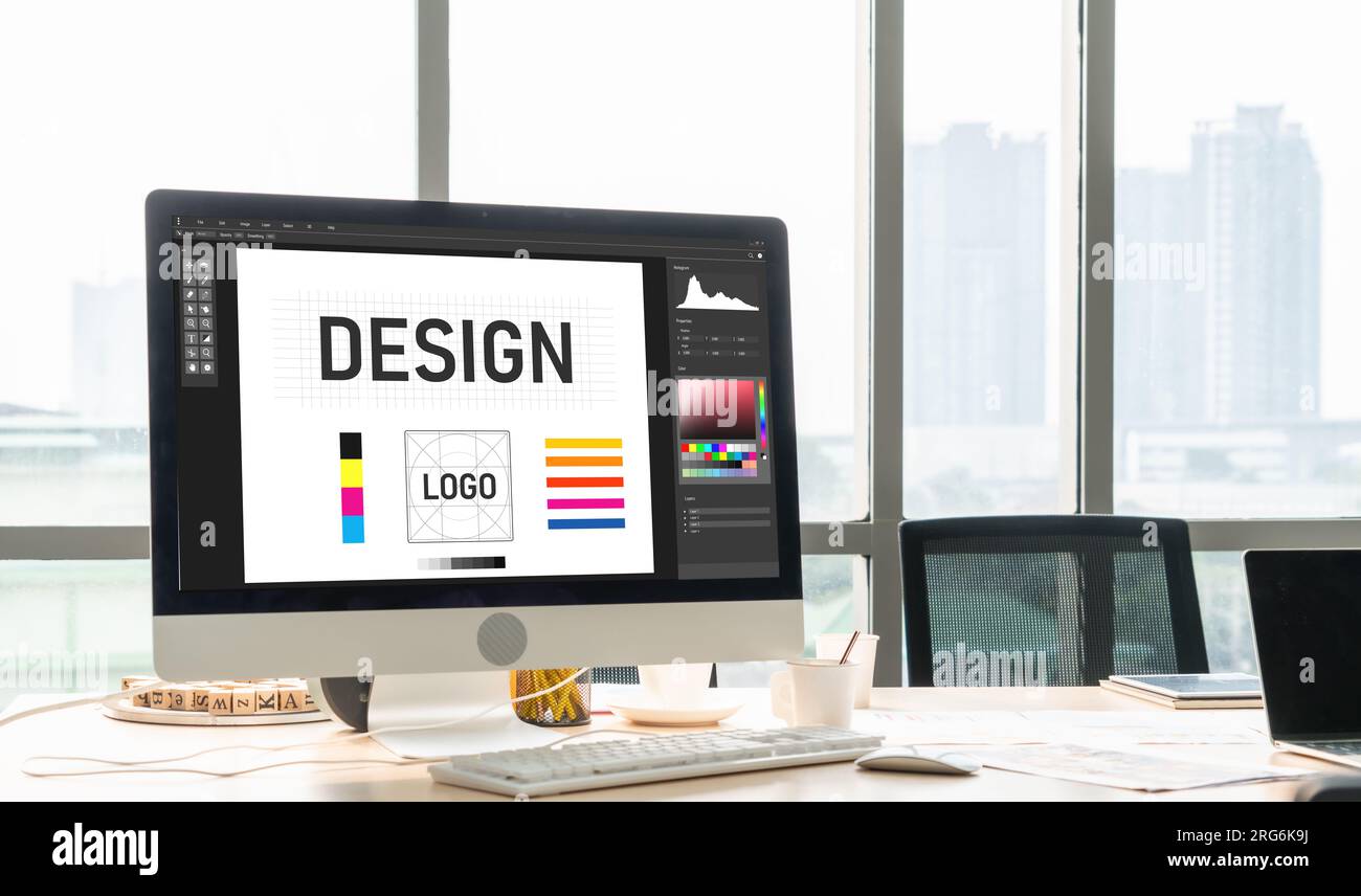 Graphic designer software for modern design of web page and commercial ...