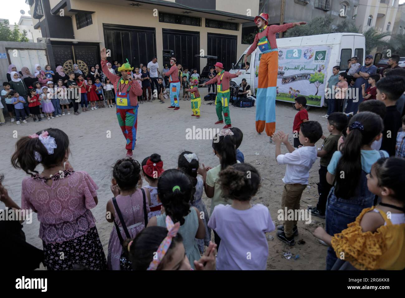 August 7, 2023, Gaza City, The Gaza Strip, Palestine: Palestinian men ...