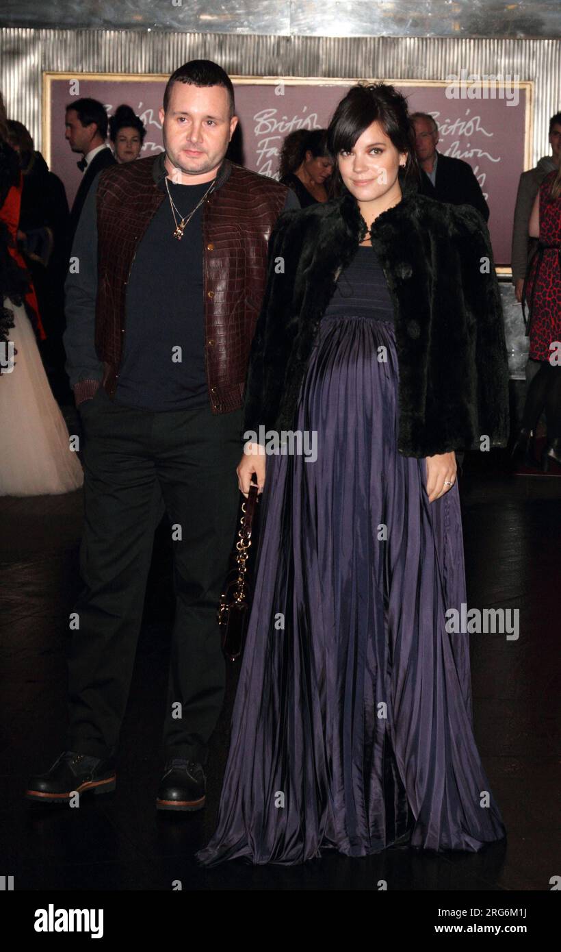 London. UK. Lily Allen with Kim Jones (L) at the British Fashion Awards ...