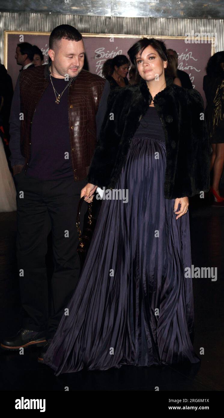 London. UK. Lily Allen with Kim Jones (L) at the British Fashion Awards ...