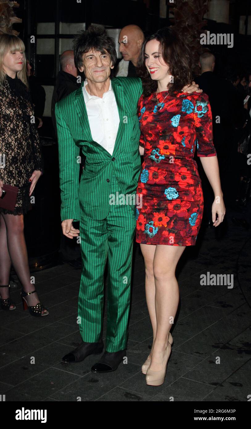 London. UK. Ronnie Wood and Sally Humphreys at the British Fashion ...