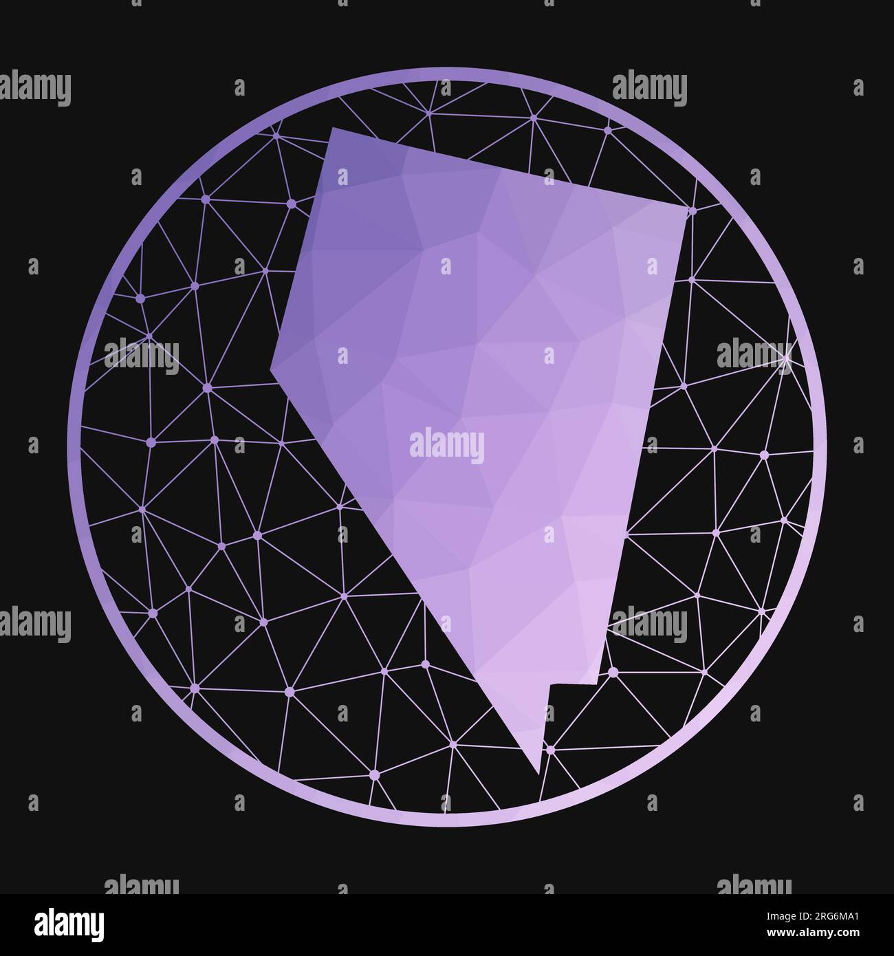 Nevada icon. Vector polygonal map of the US state. Nevada icon in ...