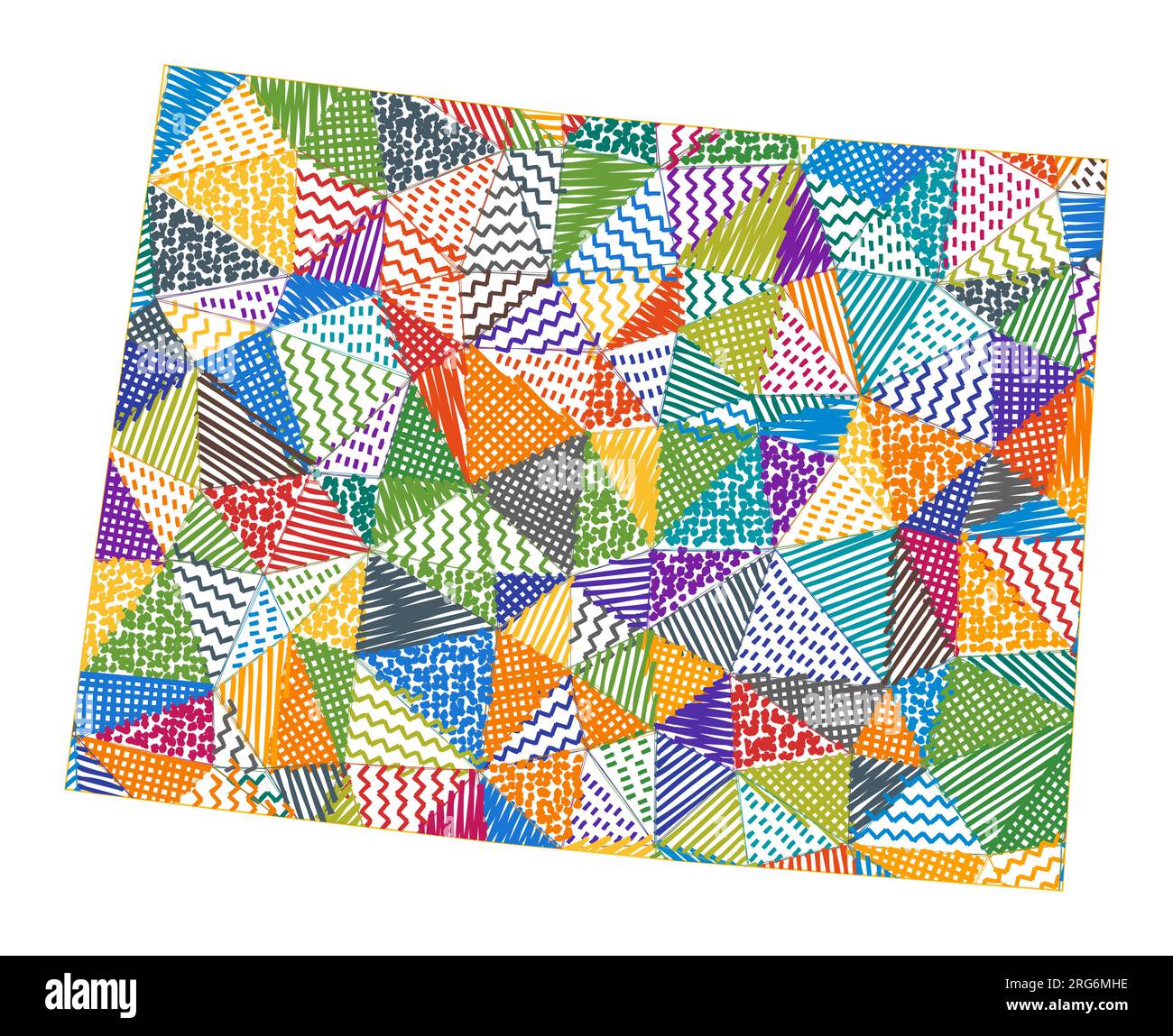 Kid style map of Colorado. Hand drawn polygons in the shape of Colorado ...