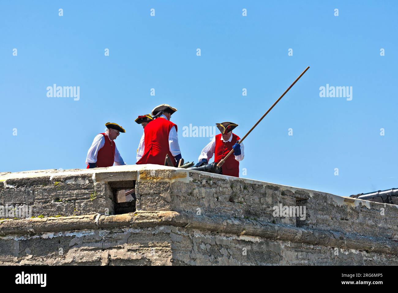 ST. AUGUSTINE, USA - JUL 23: historical weapons demonstration in ...