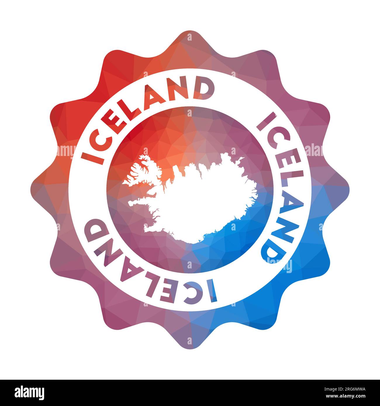Iceland low poly logo. Colorful gradient travel logo of the country in ...