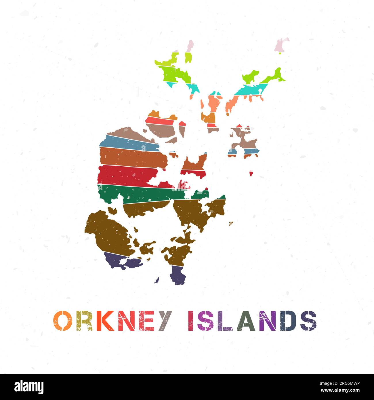 Orkney Islands map design. Shape of the island with beautiful geometric ...