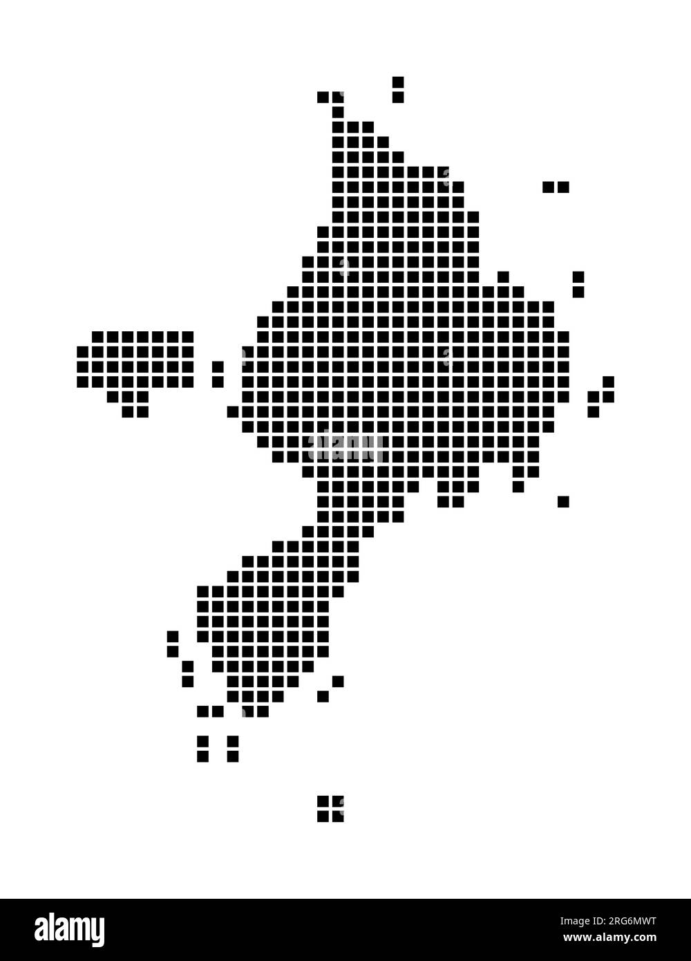 Sark map. Map of Sark in dotted style. Borders of the island filled ...