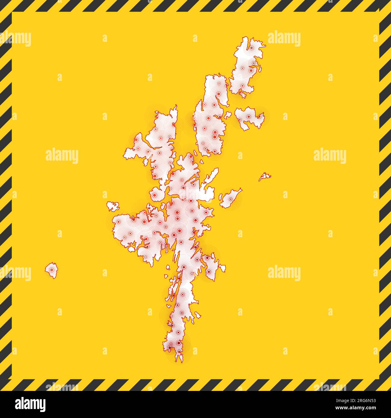 Mainland closed - virus danger sign. Lock down island icon. Black ...