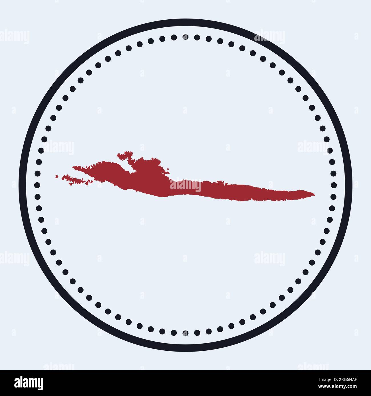 Hvar round stamp. Round logo with island map and title. Stylish minimal ...