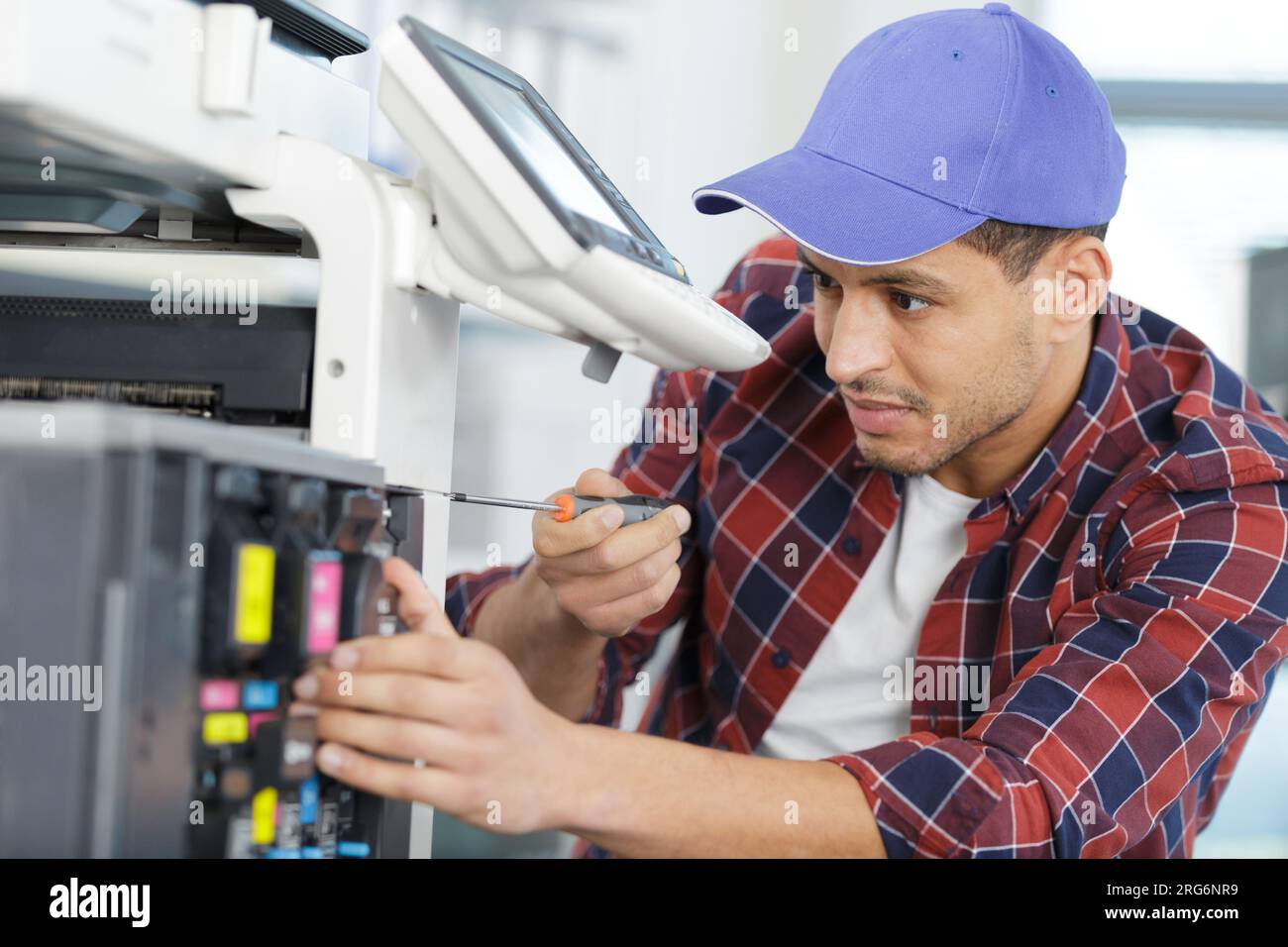 Technician man repairing photocopy hi-res stock photography and images ...