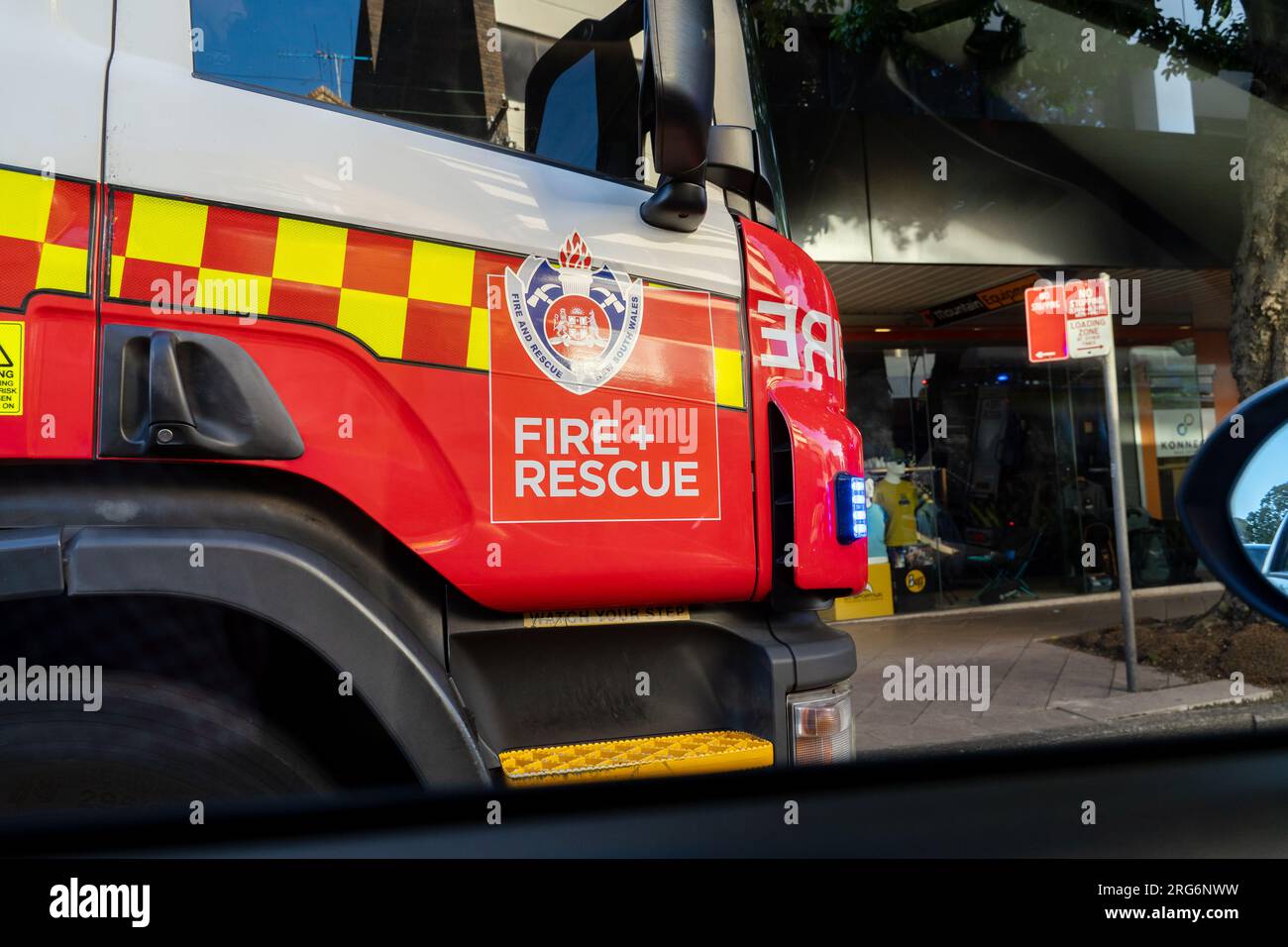 Fire Rescue Truck responding at the Fire Alarm Stock Photo - Alamy