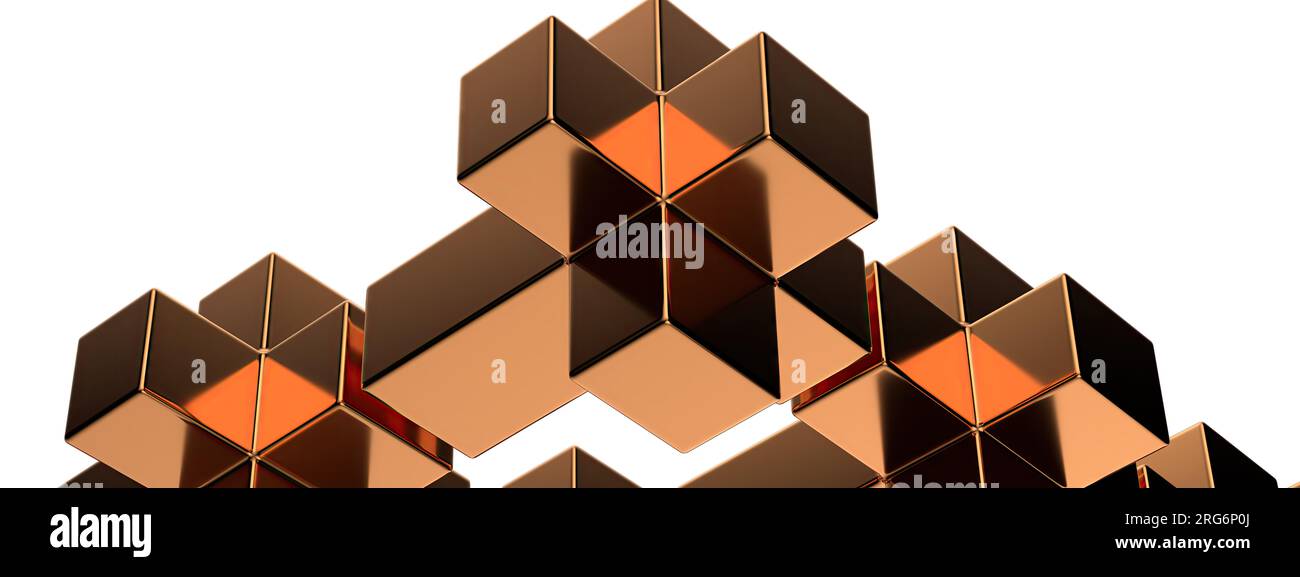 Box object like a structure bronze metallic Elegant and Modern 3D ...