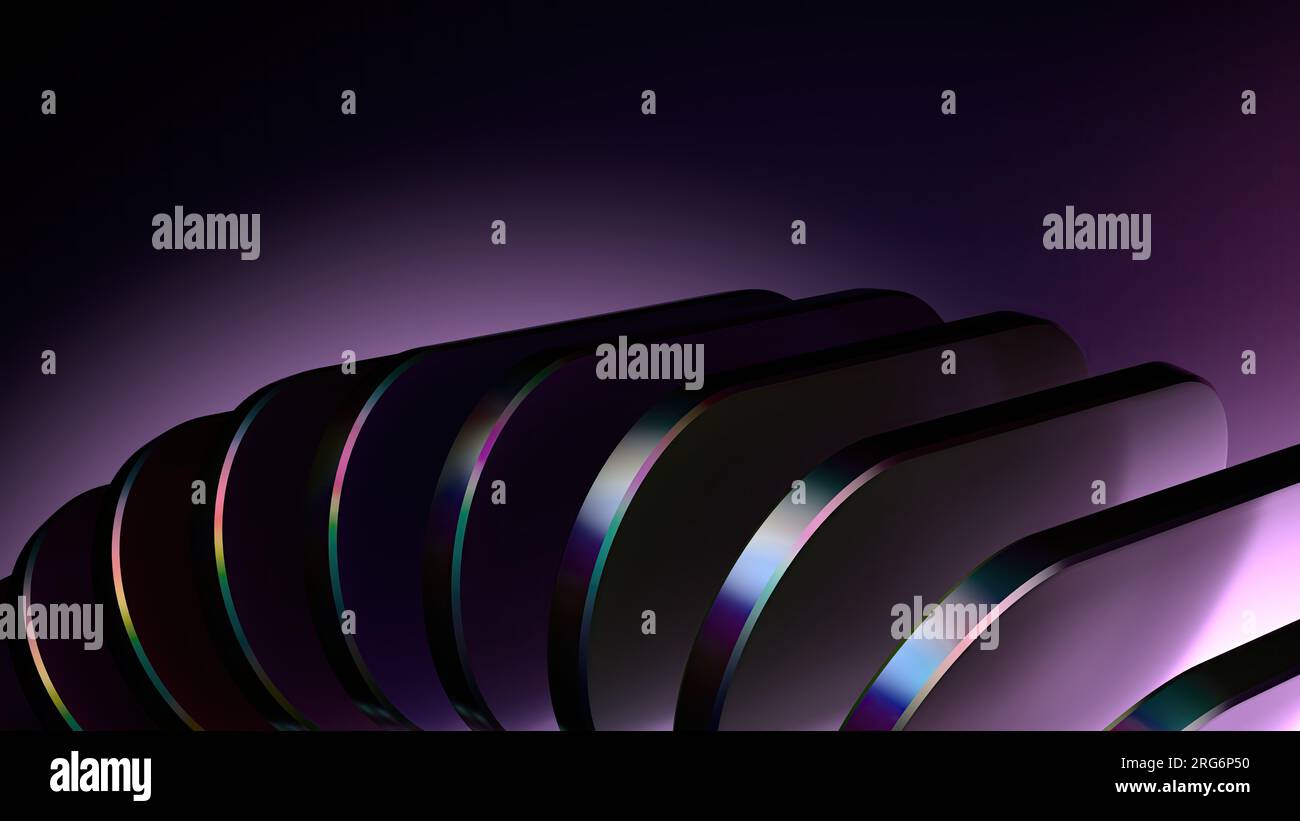 Elegant and Modern 3D Rendering image background of purple fan-shaped ...