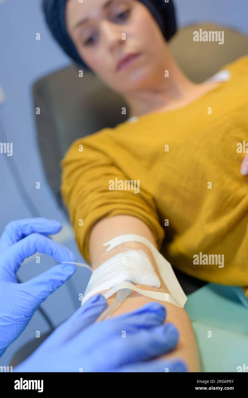 cancer patient having a transfusion Stock Photo - Alamy