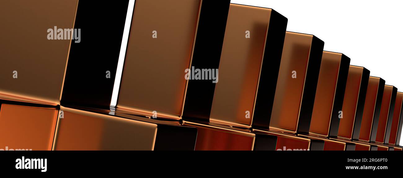 Collection of enlarged geometric boxes bronze metallic Elegant and ...