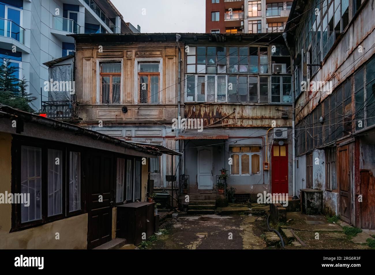 Old shabby houses in the slum district of Batumi Stock Photo - Alamy