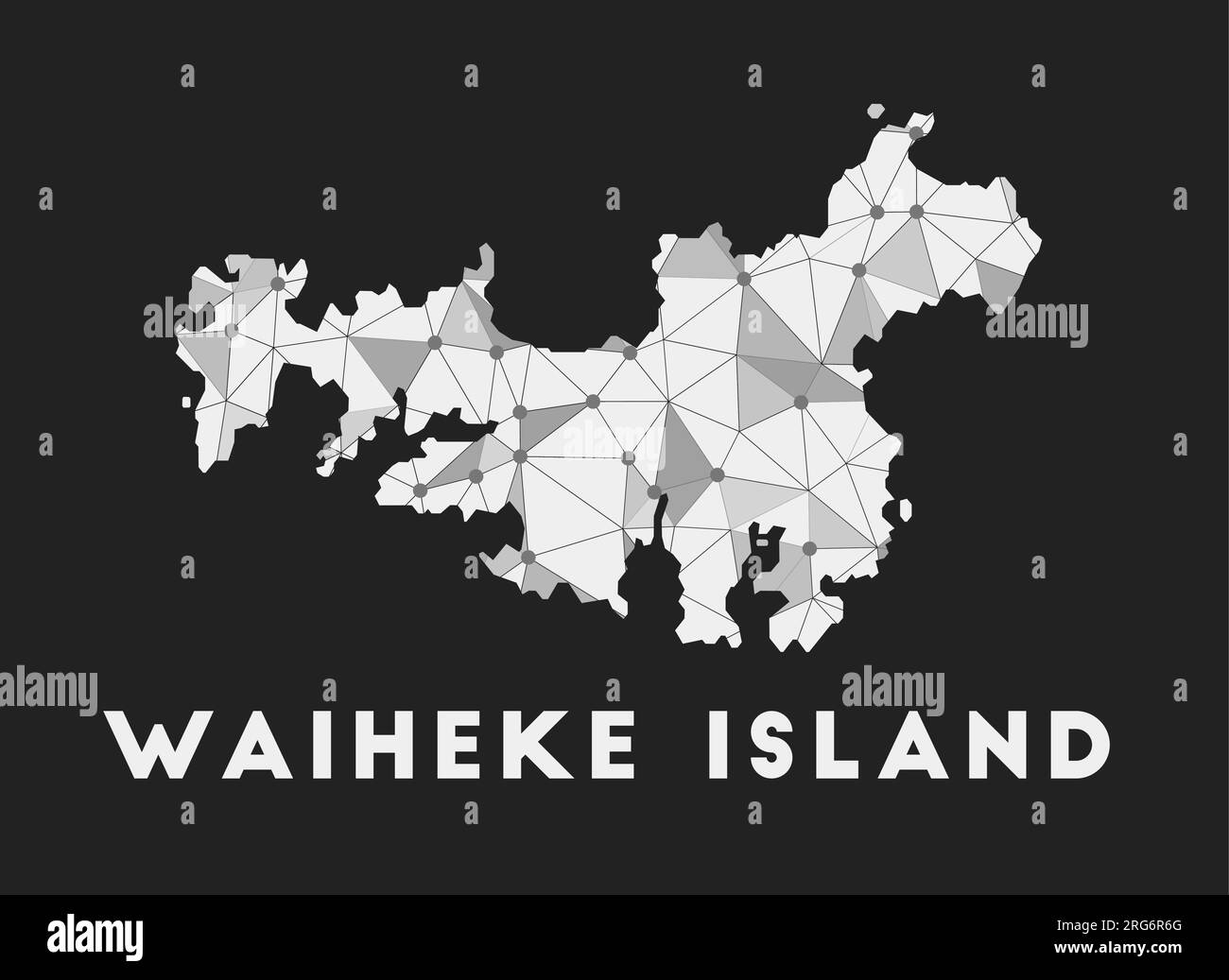 Waiheke Island - communication network map. Waiheke Island trendy ...