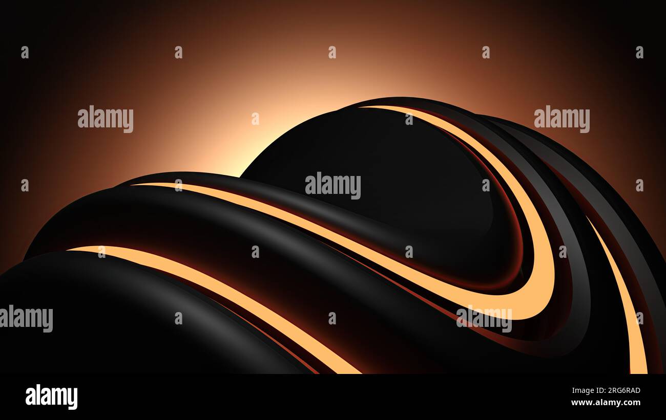 A sci-fi distorted contemporary art-like with a glowing orange and ...