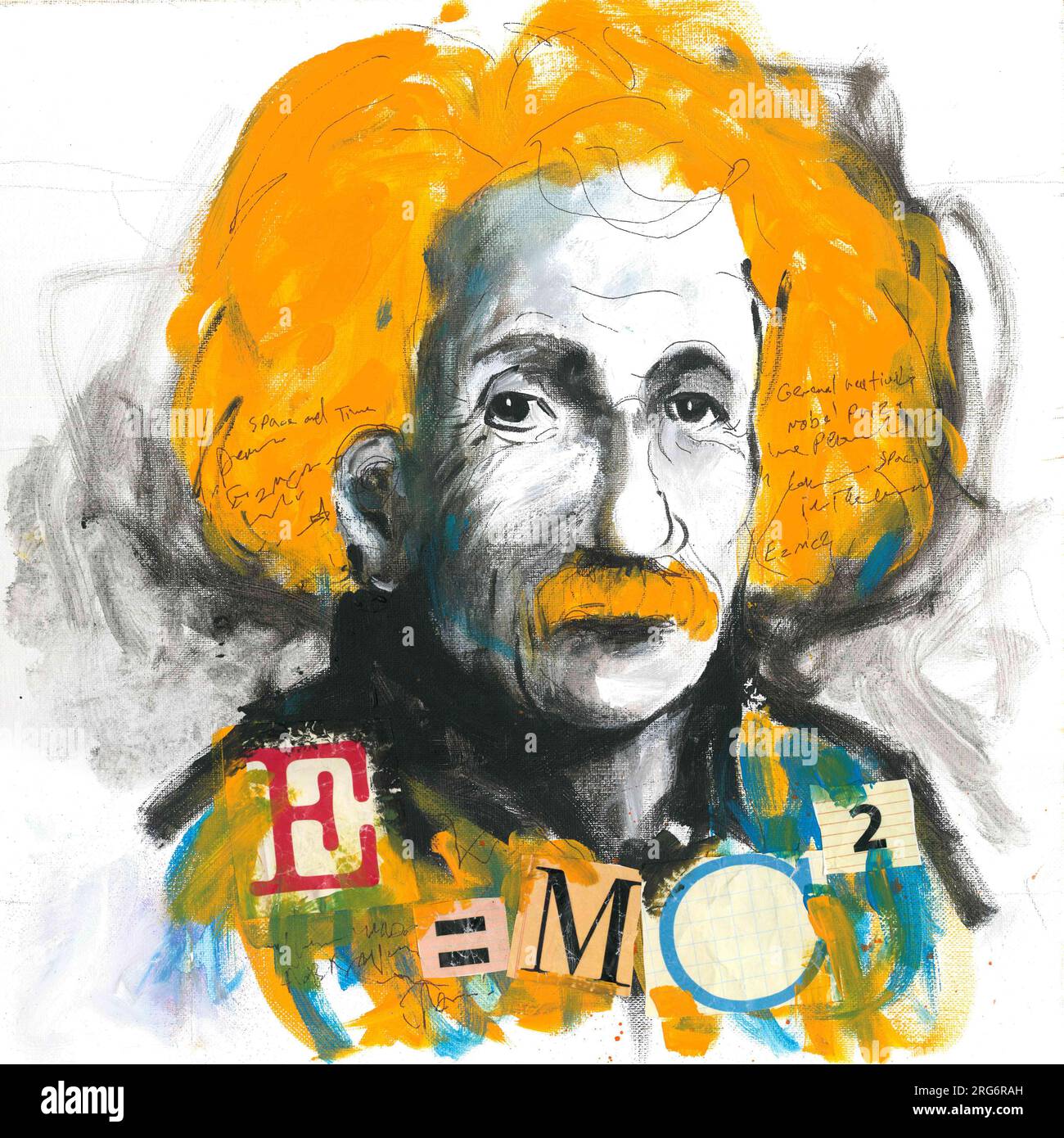 Portrait of albert einstein drawing hi-res stock photography and images ...