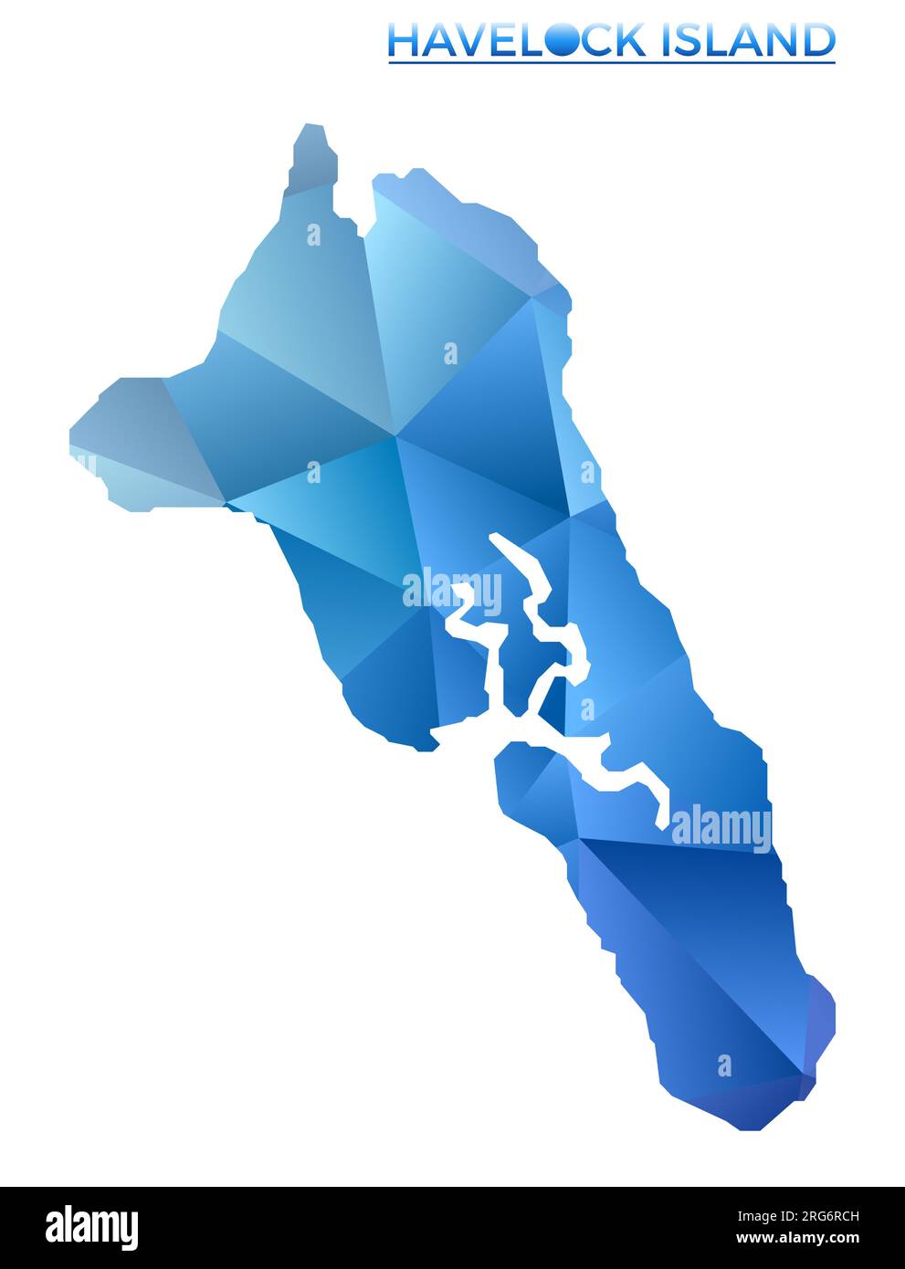 Vector polygonal Havelock Island map. Vibrant geometric island in low ...
